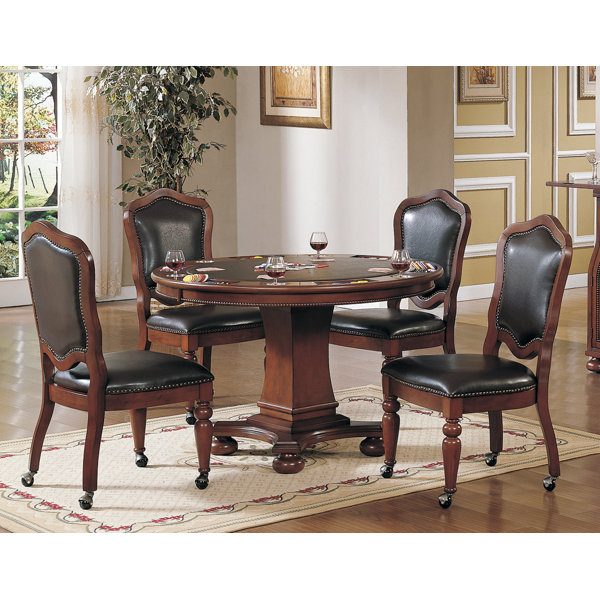 Game Table And Chairs With Casters | Wayfair