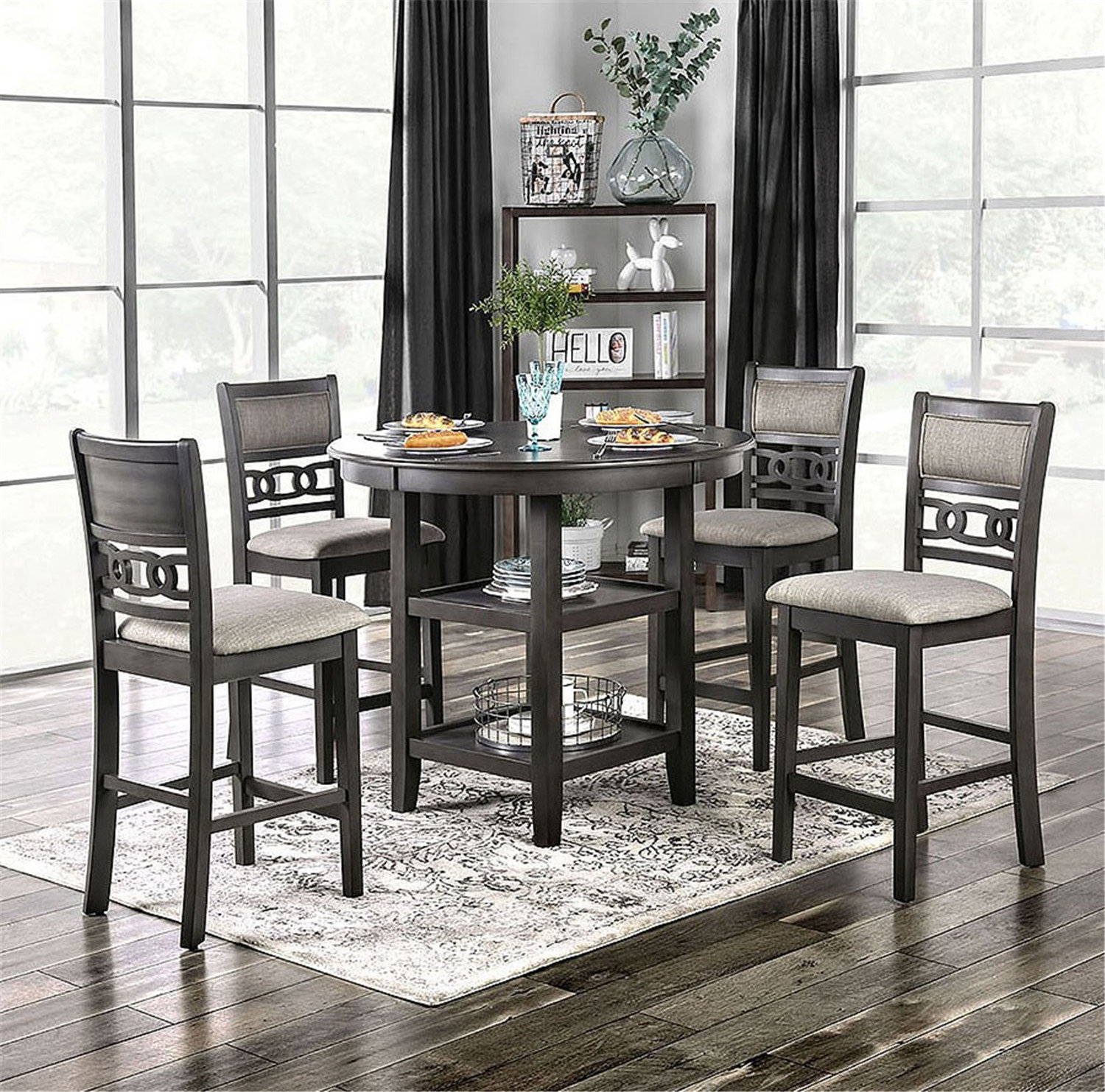 Rosalind Wheeler Zhenya 4 - Person Counter Height Dining Set | Wayfair