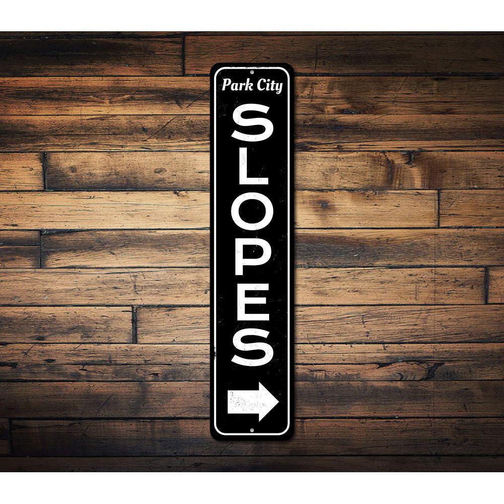 Lizton Sign Shop, Inc Slopes Arrow Vertical Custom Aluminum Sign | Wayfair