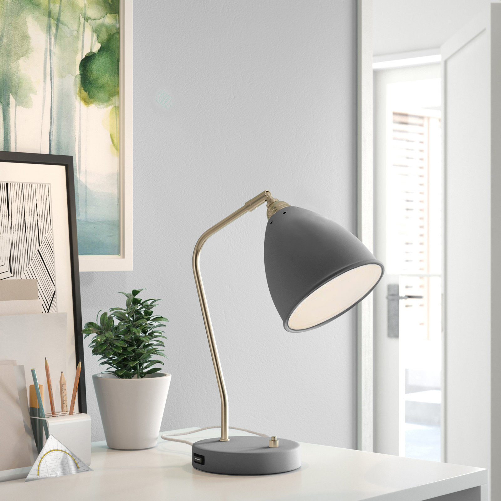Adel+21"+Desk+Lamp+with+USB.jpg (1600×1600)-花瓣网