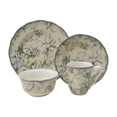 222 Fifth Adelaide Porcelain China Dinnerware - Set of 16 & Reviews ...