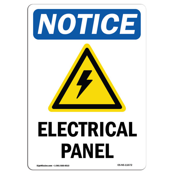 SignMission Electrical Panel Sign with Symbol | Wayfair