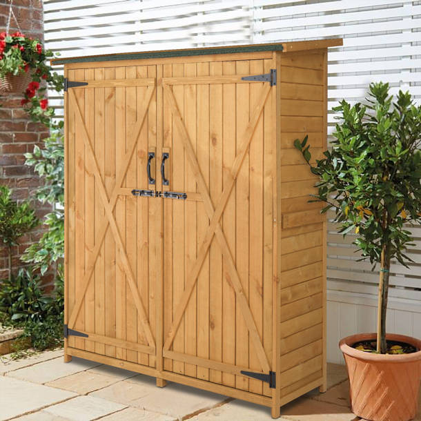 Leisure Season 5 ft. W x 2 ft. 7 in. D Solid Wood Lean-To Tool Shed ...