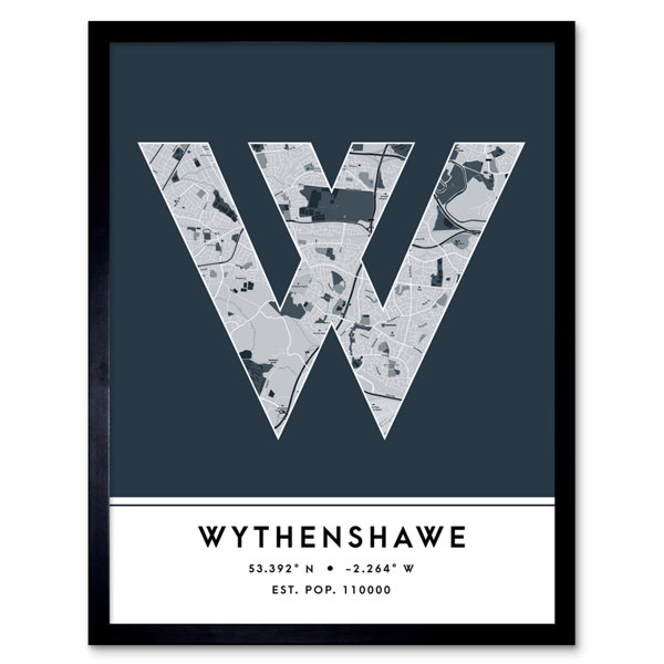 Wee Blue Coo Wythenshawe City Map Wythenshawe Navy by Wee Blue Coo ...