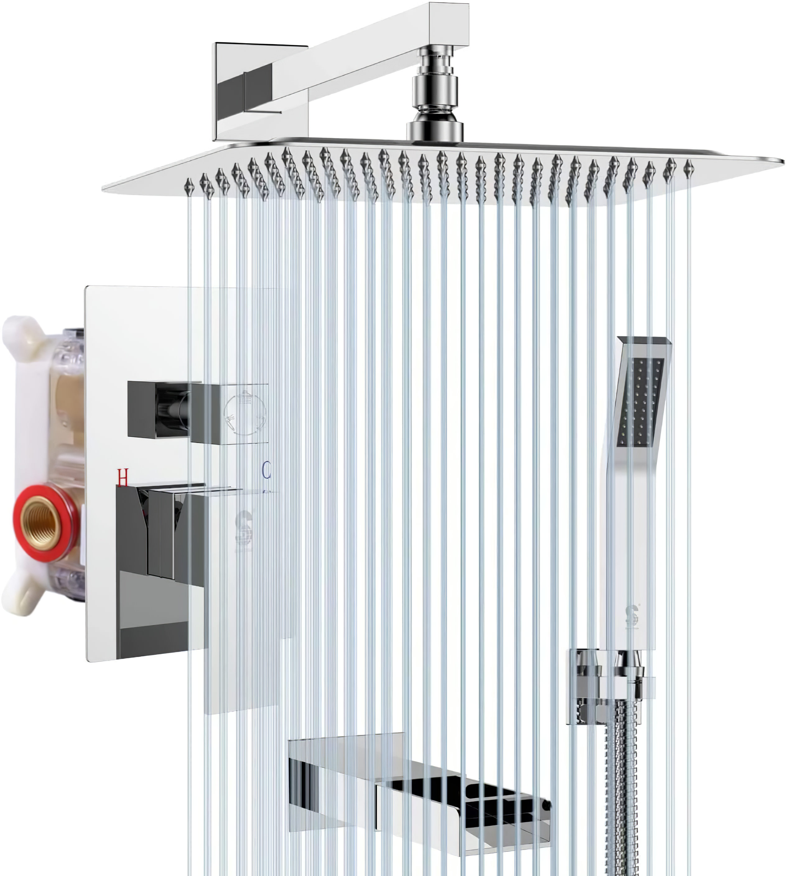 SR SUN RISE All Metal Tub and Shower Faucet with Rough-in Valve | Wayfair