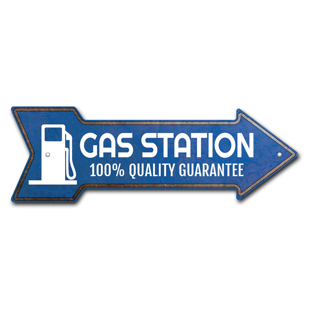 SignMission Gas Station Arrow Removable Decal Funny Home Décor 36" Wide ...