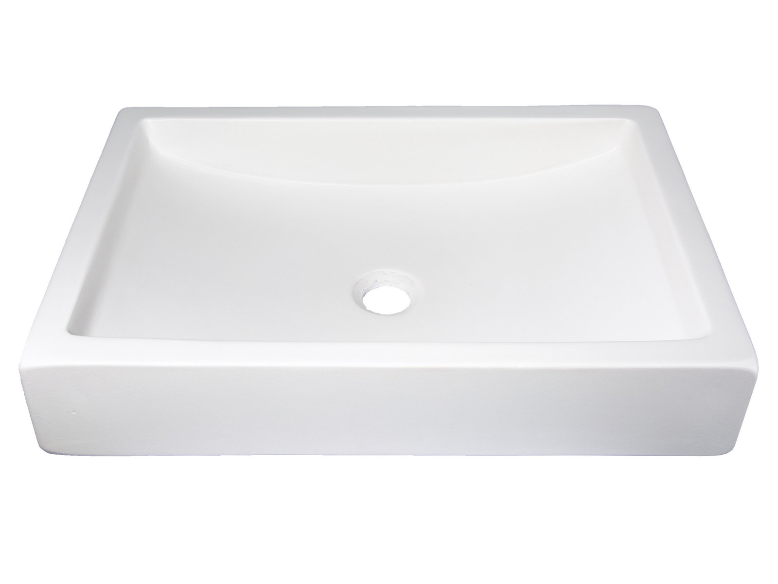 EdenBath Eden Bath 14'' White Concrete Rectangular Vessel Bathroom Sink ...