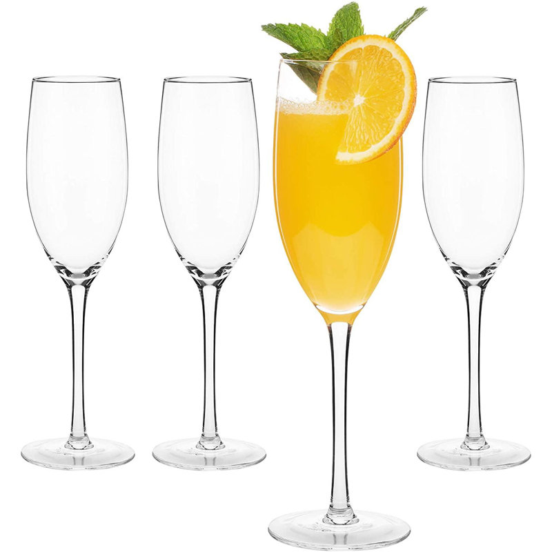 wisdomfurnitureco Mimosa Glasses Set - Crystal Glass Mimosa Flutes ...