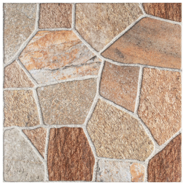EliteTile Leticia 18" x 18" Ceramic Stone Look Field Wall & Floor Tile ...