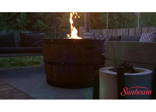 Sunbeam Wine Barrel Concrete Propane/Natural Gas Fire Pit & Reviews ...