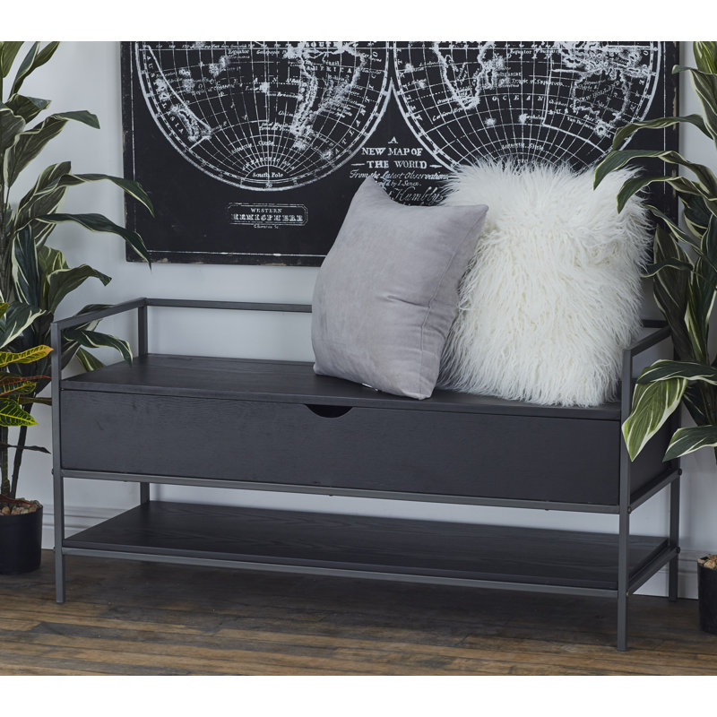 Trent Austin Design® Messner Metal and Wood Storage Bench | Wayfair