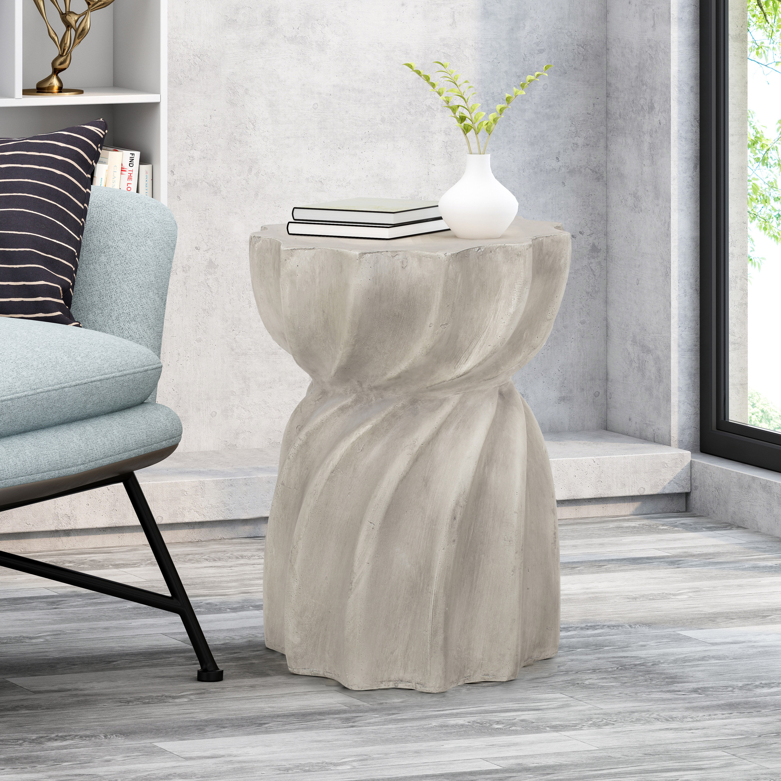 17 Stories 18'' Tall Concrete Pedestal End Table & Reviews | Wayfair