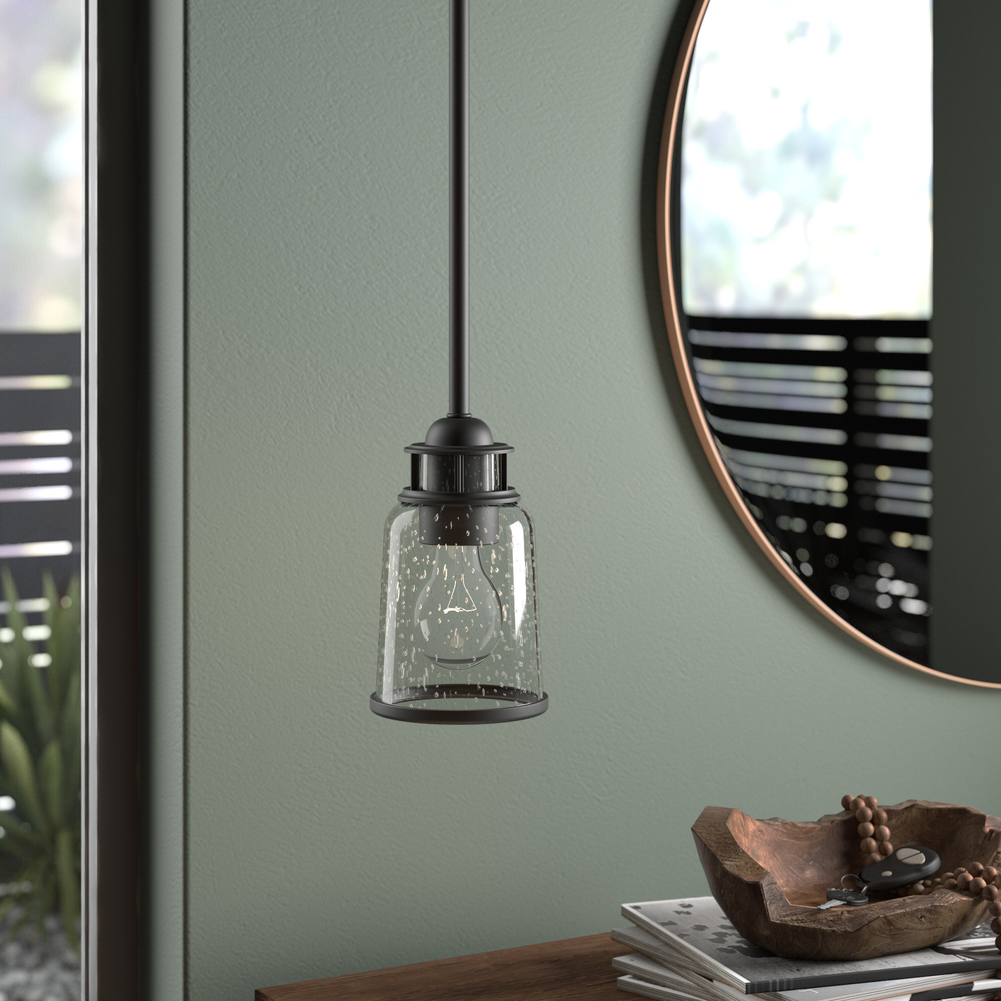 Beachcrest Home Derrick 1 - Light Single Bell Pendant | Wayfair