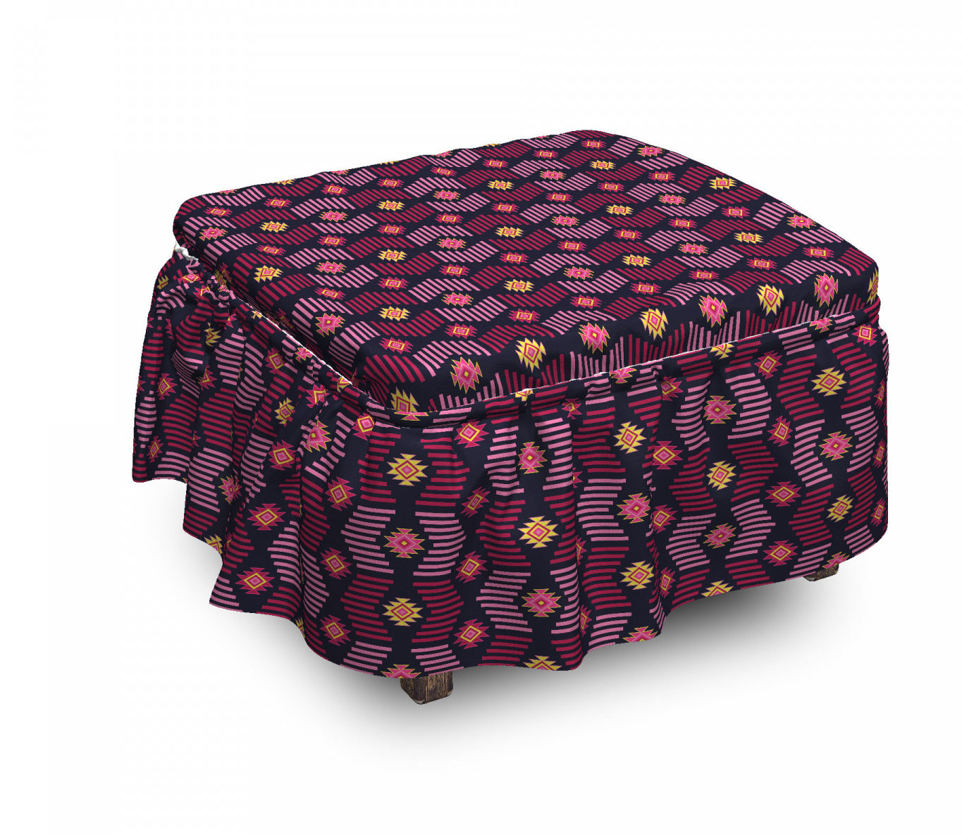 East Urban Home Aztec Motif Art Print Ottoman Slipcover | Wayfair