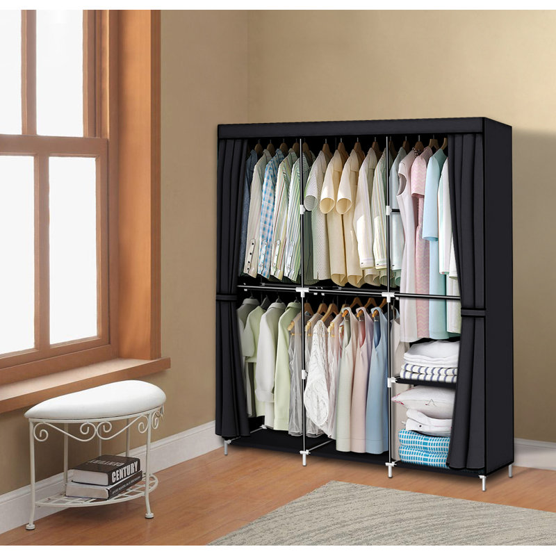 Rebrilliant Meriwether 50" Wardrobe Portable Cloth Closet Storage ...