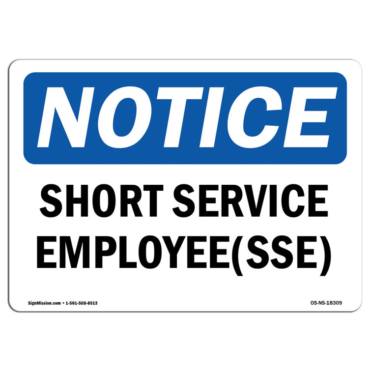 SignMission Short Service Employee Sign | Wayfair