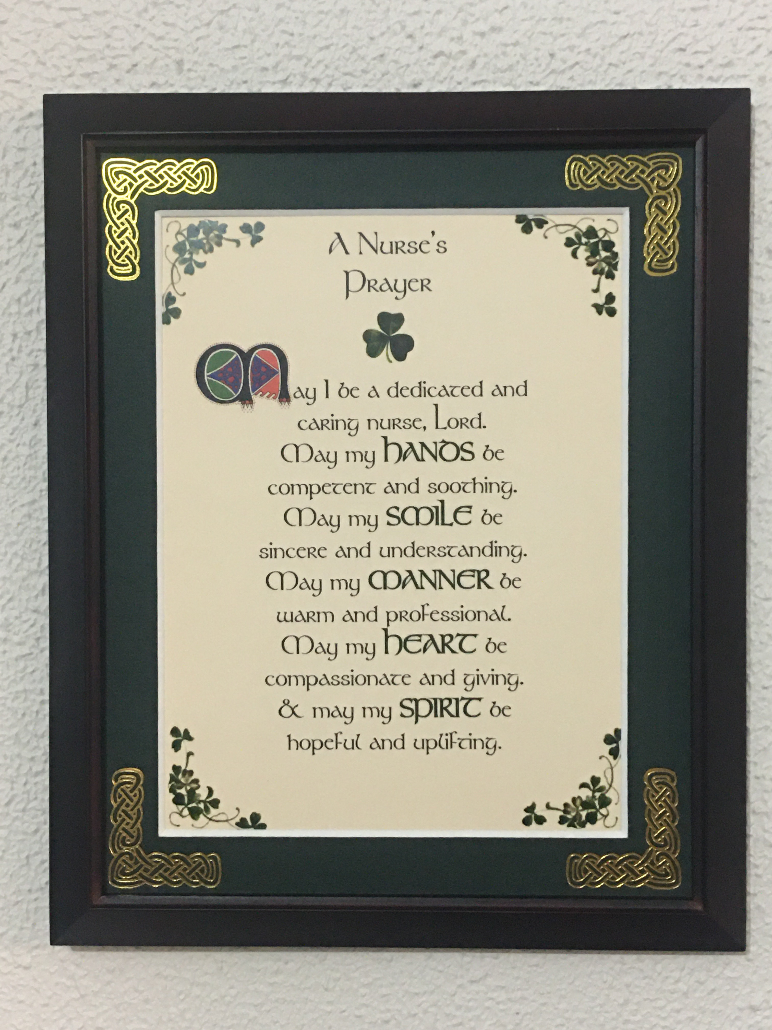 Peter Townsend's Irish Collection Nurse's Prayer - Blessing - Picture ...