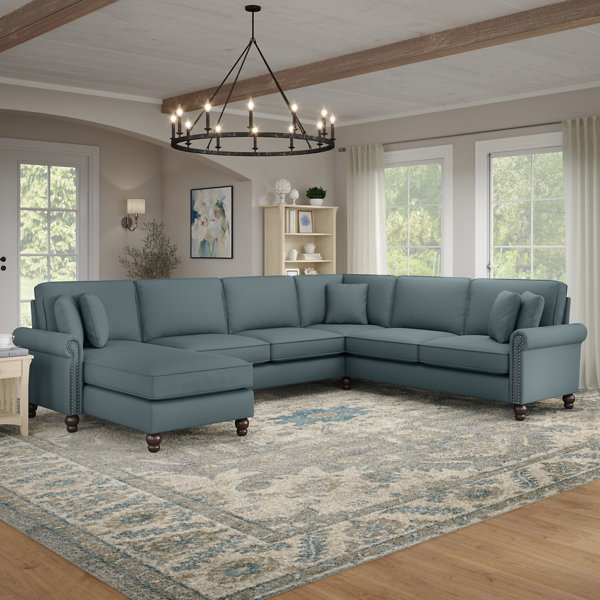 Wade Logan® Aliye 128" Wide Reversible Modular Corner Sectional | Wayfair