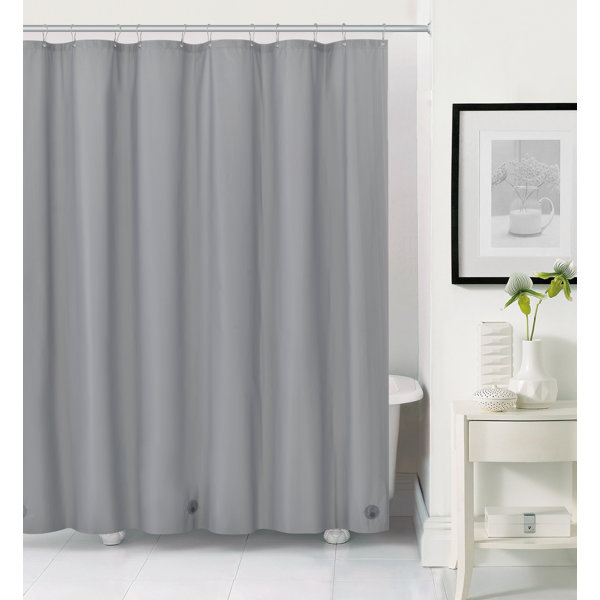 Winston Porter Batie Vinyl Solid Color Shower Curtain Liner & Reviews ...