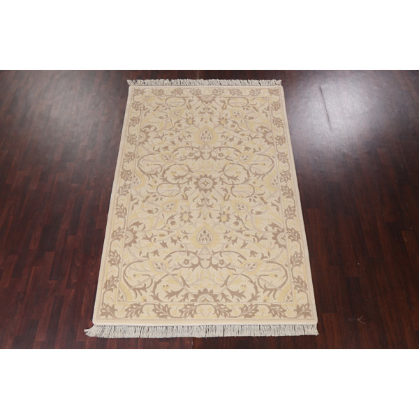 Isabelline One-of-a-Kind Christyn Hand-Knotted New Age 6'1" X 9'1" Wool ...