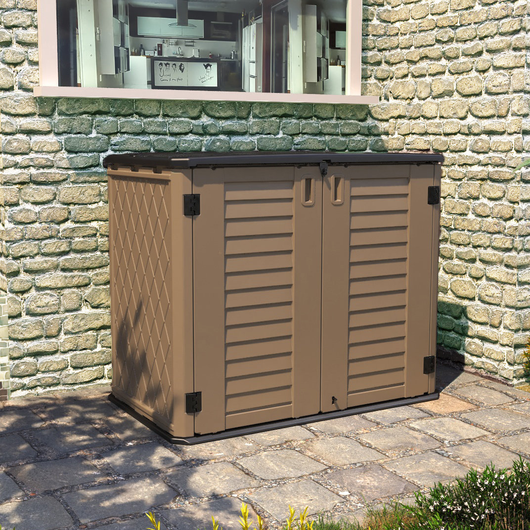 KINYING 2 ft. 5 in. W x 4 ft. 2 in. D Plastic Horizontal Tool Shed ...