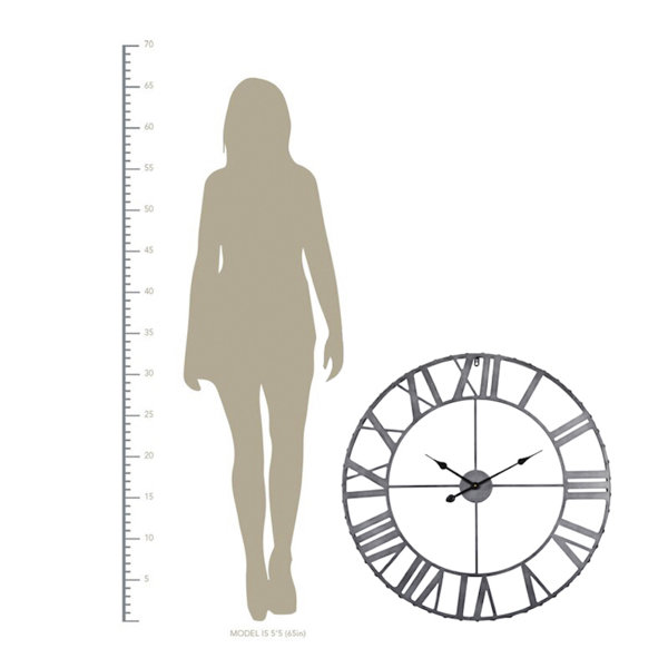 Charlton Home® Oversized Upper Shockerwick 32" Wall Clock & Reviews ...