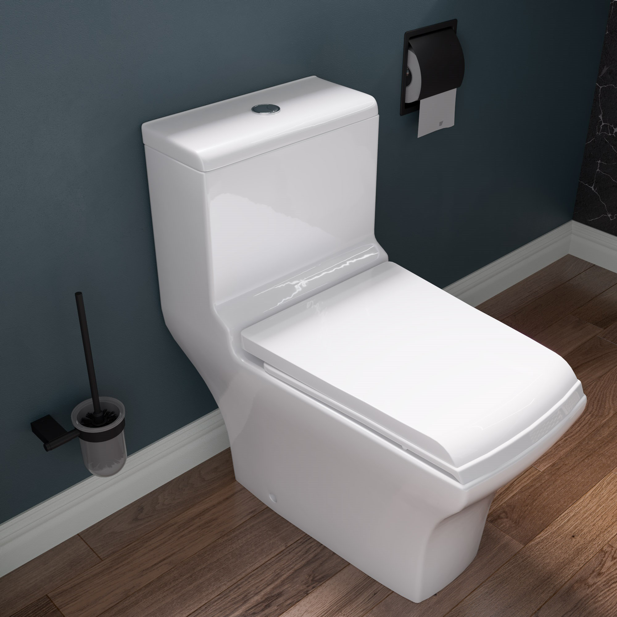EAGO Dual-Flush Rectangle One-Piece Toilet (Seat Included) & Reviews ...