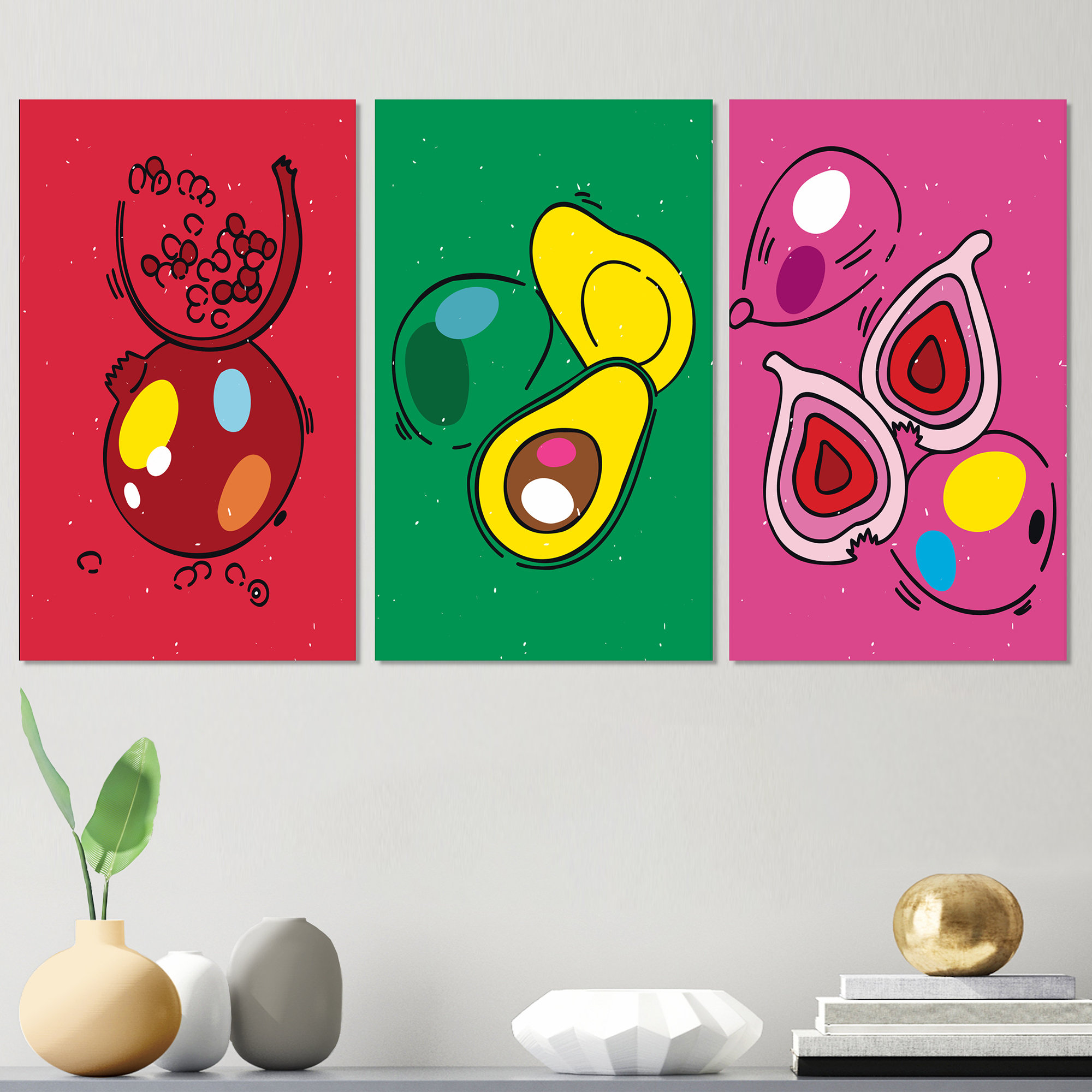 Red Barrel Studio® 1990S Pop Art Groceries Designs I - 3 Piece Wrapped ...