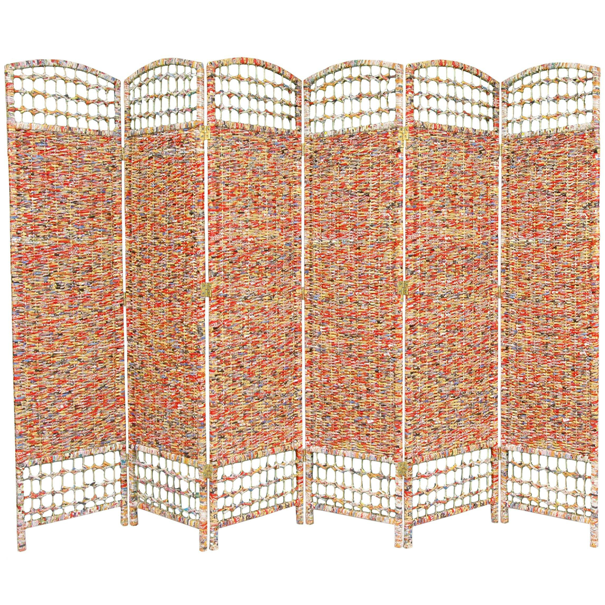 Bungalow Rose Diago Recycled Newspaper Folding Room Divider & Reviews ...