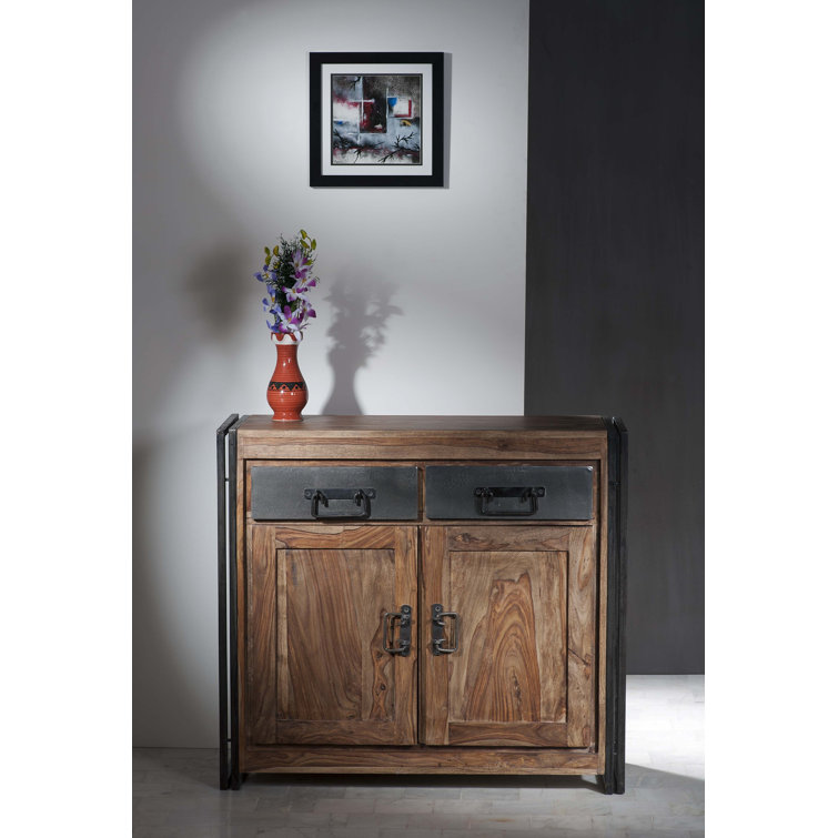Williston Forge Lehoux 100Cm Wide 2 Drawer Sheesham Combi Chest ...
