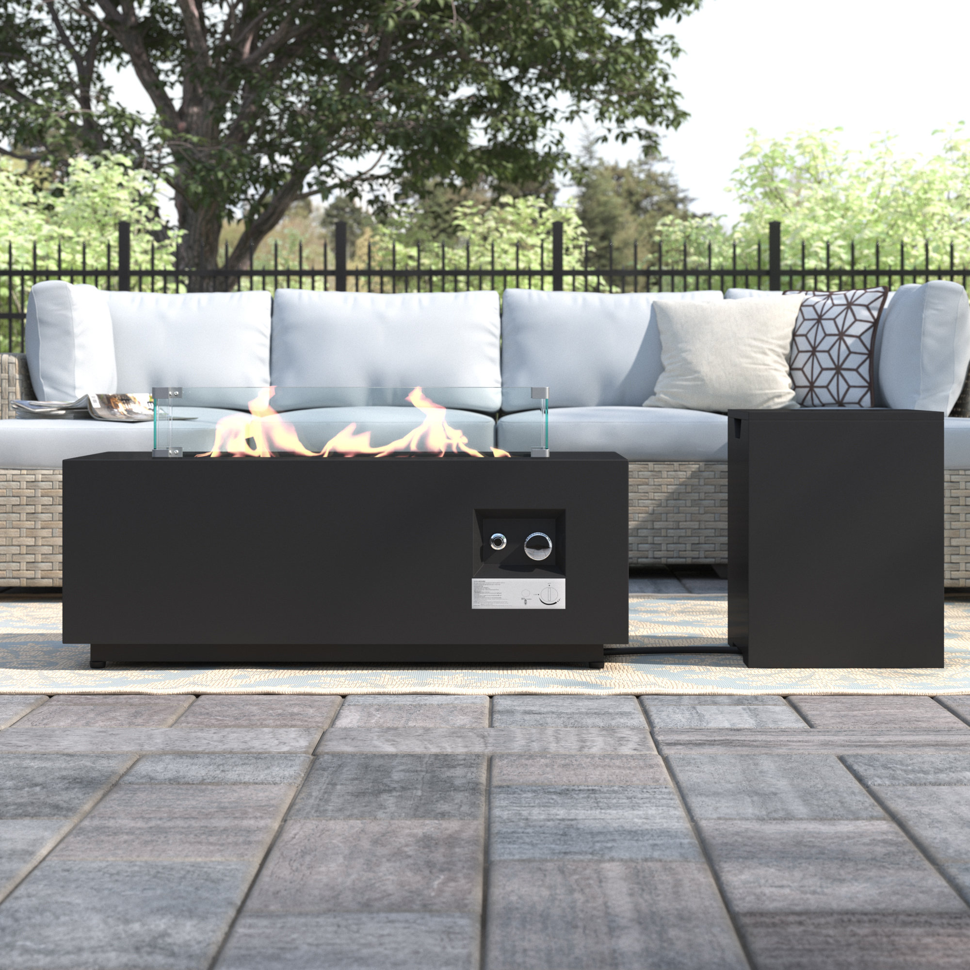 Sol 72 Outdoor™ Aeroome 16'' H x 42'' W Steel Outdoor Fire Pit Table ...