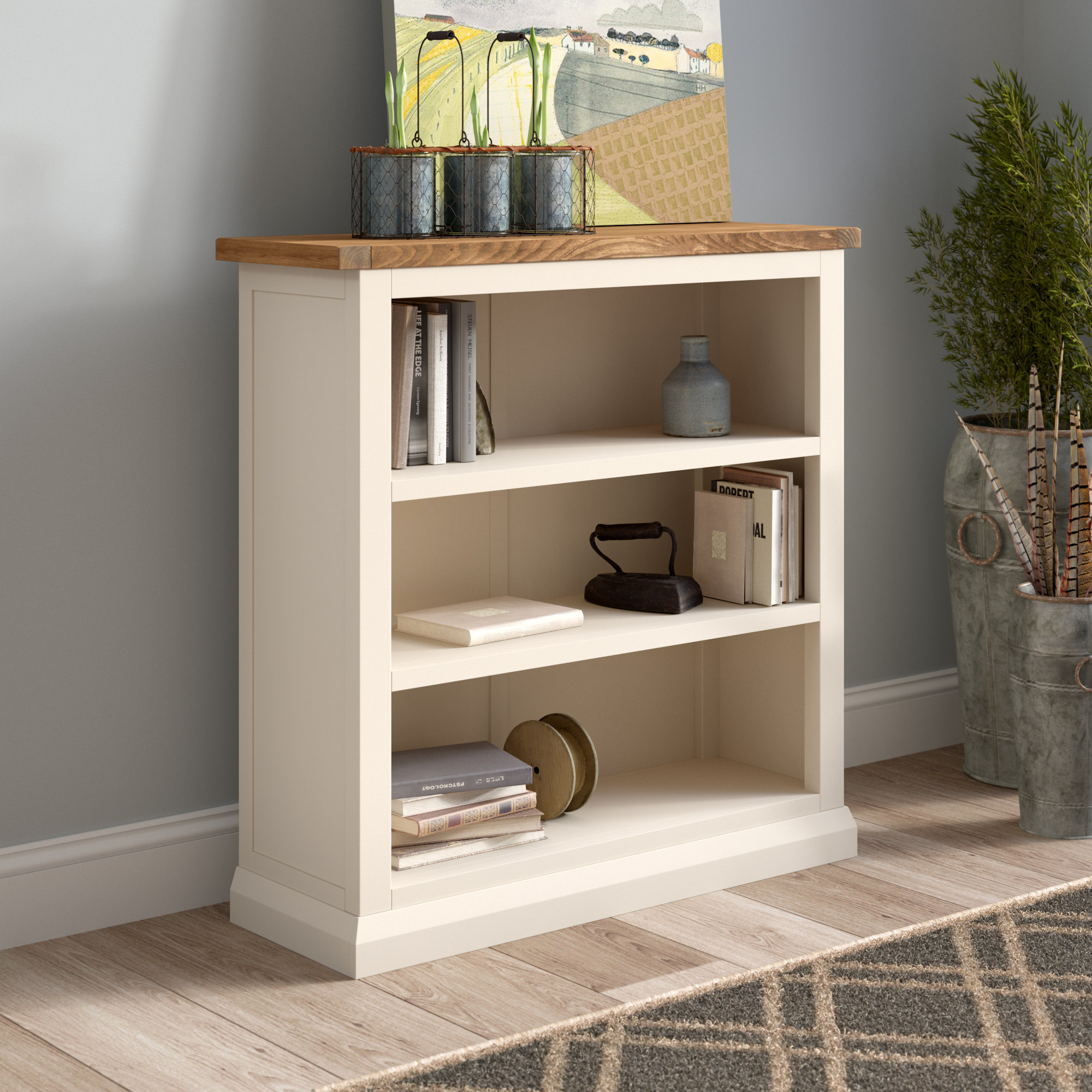 Three Posts Warrensburg 90Cm H x 90Cm W Solid Wood Standard Bookcase ...