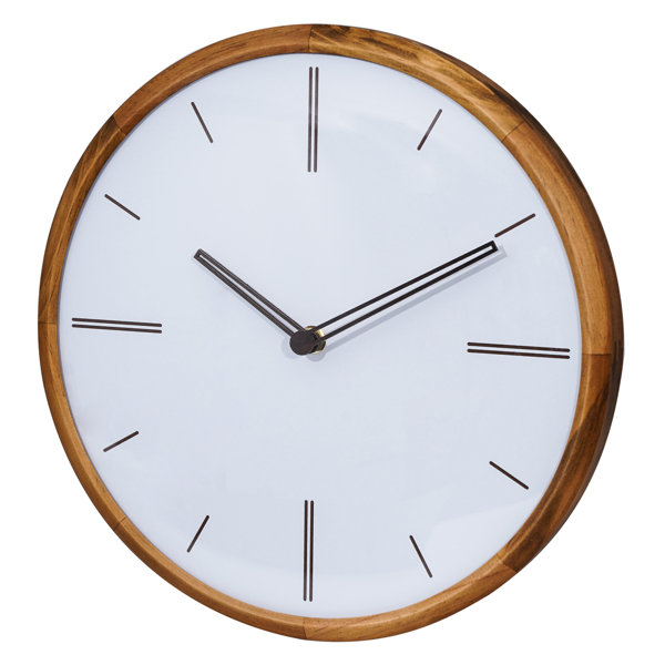 Ebern Designs Cashlin Wood Wall Clock & Reviews | Wayfair