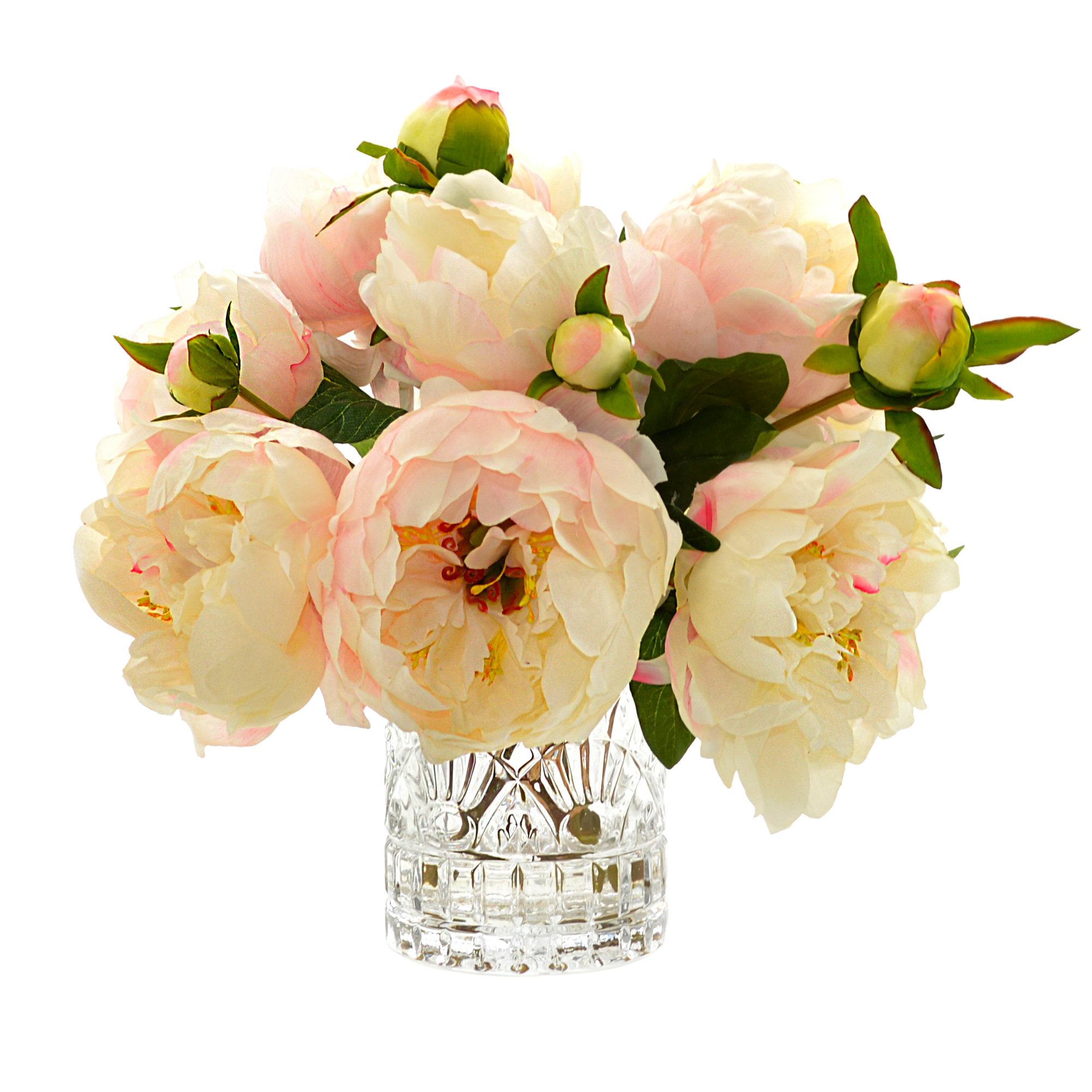 Primrue Peony Floral Arrangement In Vase Wayfair