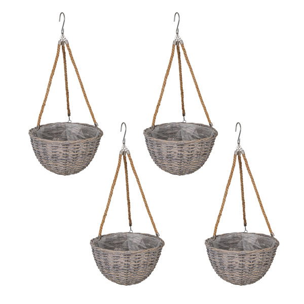 House of Hampton Hanging Flower Pots Round / Set of 4 Hanging Flower ...