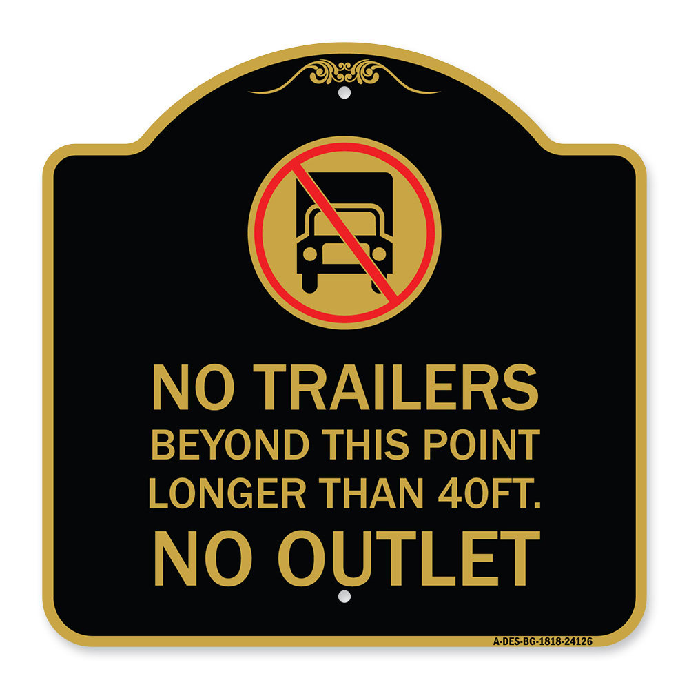 Signmission Designer Series Sign - Driveway Sign No Trailers Beyond ...