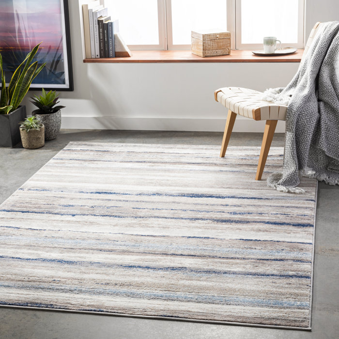 Blue Elephant Striped Grey/Beige Rug & Reviews | Wayfair.co.uk