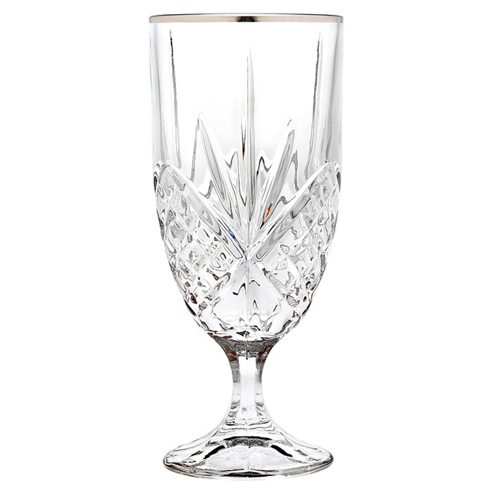 Godinger Silver Art Co Dublin Crystal Platnium Rim Water Goblet 16oz ...