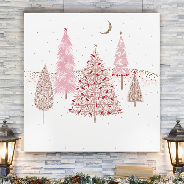 The Holiday Aisle® Pretty Pink Trees - Wrapped Canvas Print & Reviews ...