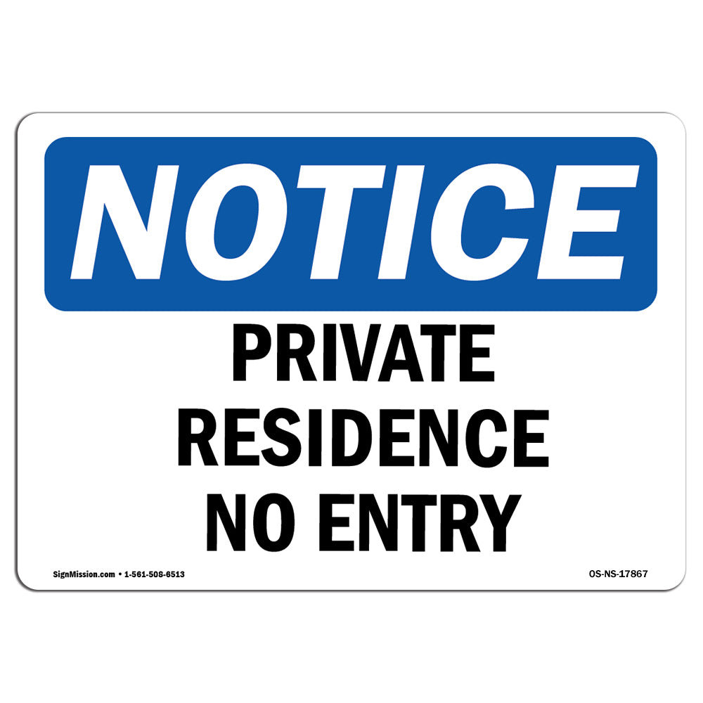 SignMission Private Residence No Entry Sign | Wayfair
