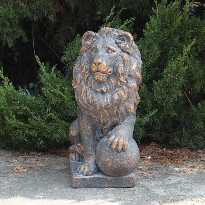 Bloomsbury Market Nenzel 2 Piece Lion Sentry Statue & Reviews | Wayfair
