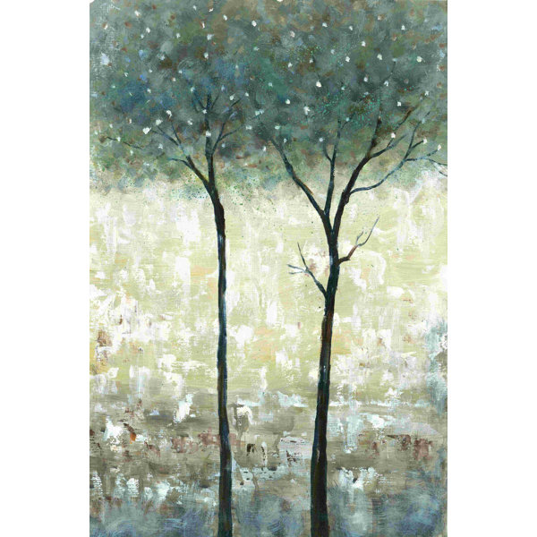 Winston Porter Painted Transitional Neutral Trees - Wrapped Canvas ...