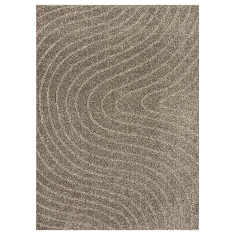 Orren Ellis Modern Geometric Wave Area Rug | Wayfair