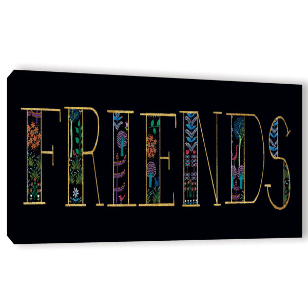 Latitude Run® Bright Folklore Friends - Textual Art on Canvas | Wayfair