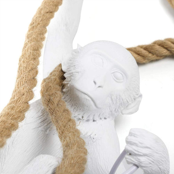 Trinx Resin Hemp Rope Monkey Pendant Light & Reviews | Wayfair
