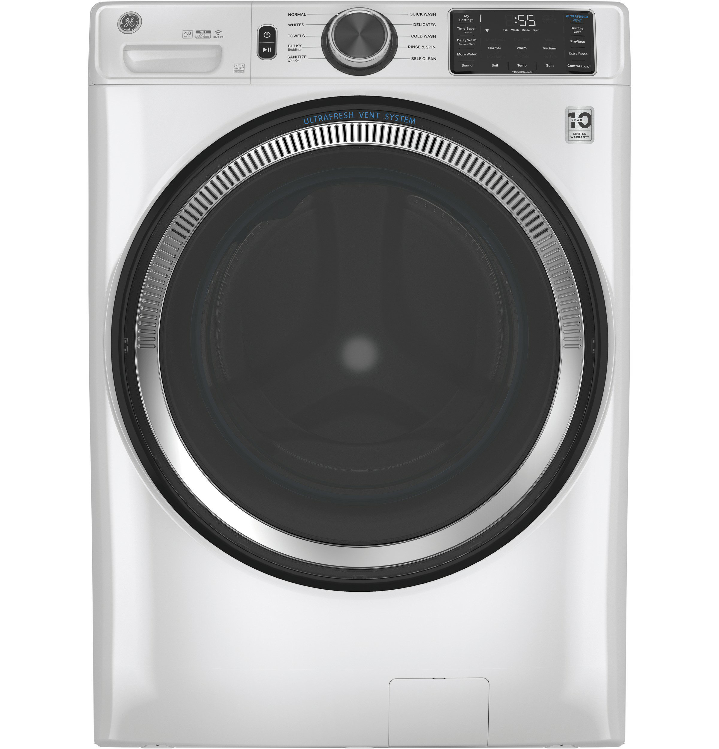 GE Appliances Smart 4.8 cu. ft. Energy Star Front Load Washer with ...