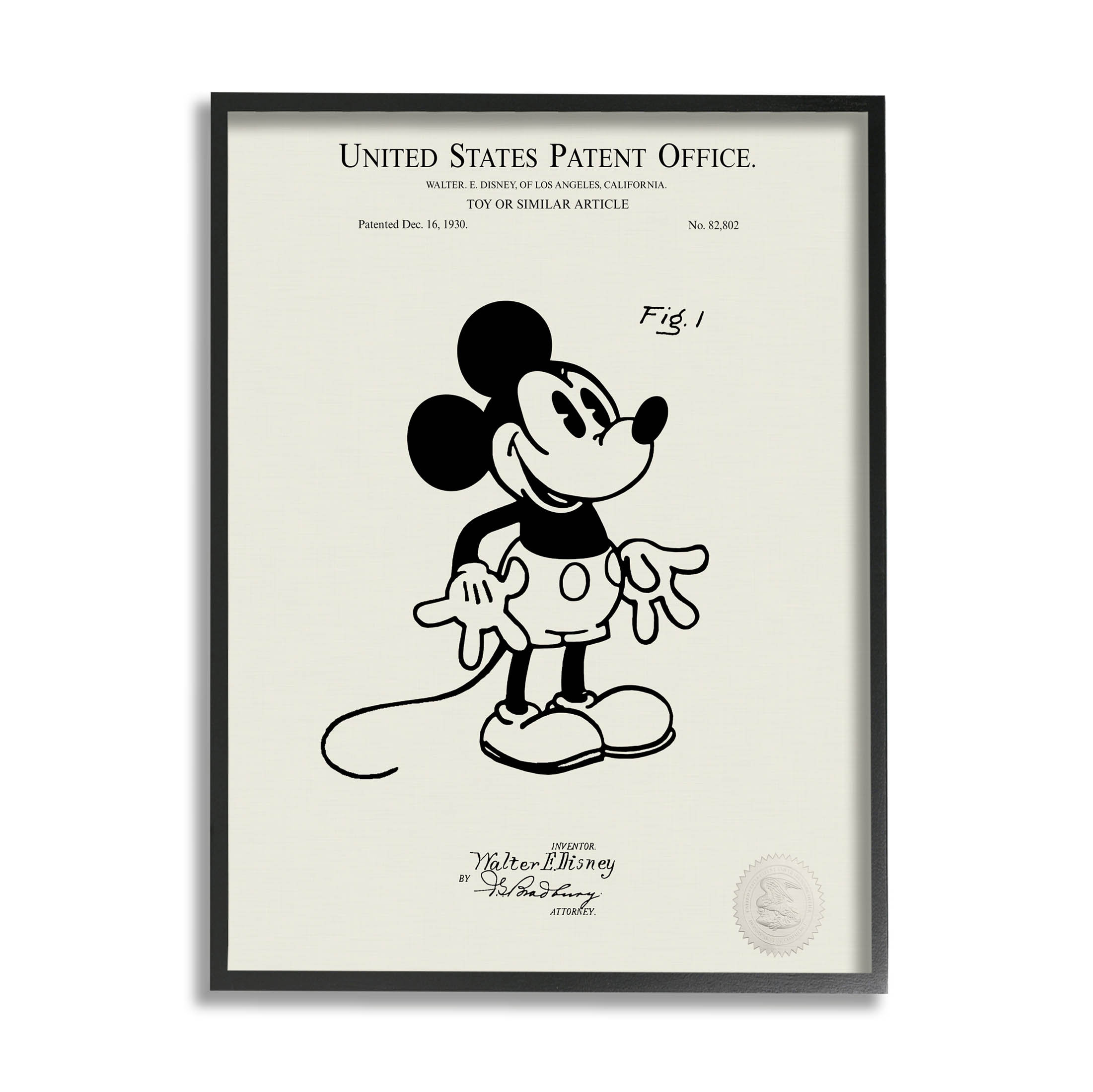 Stupell Industries Vintage Cartoon Character Patent by - Graphic Art on ...