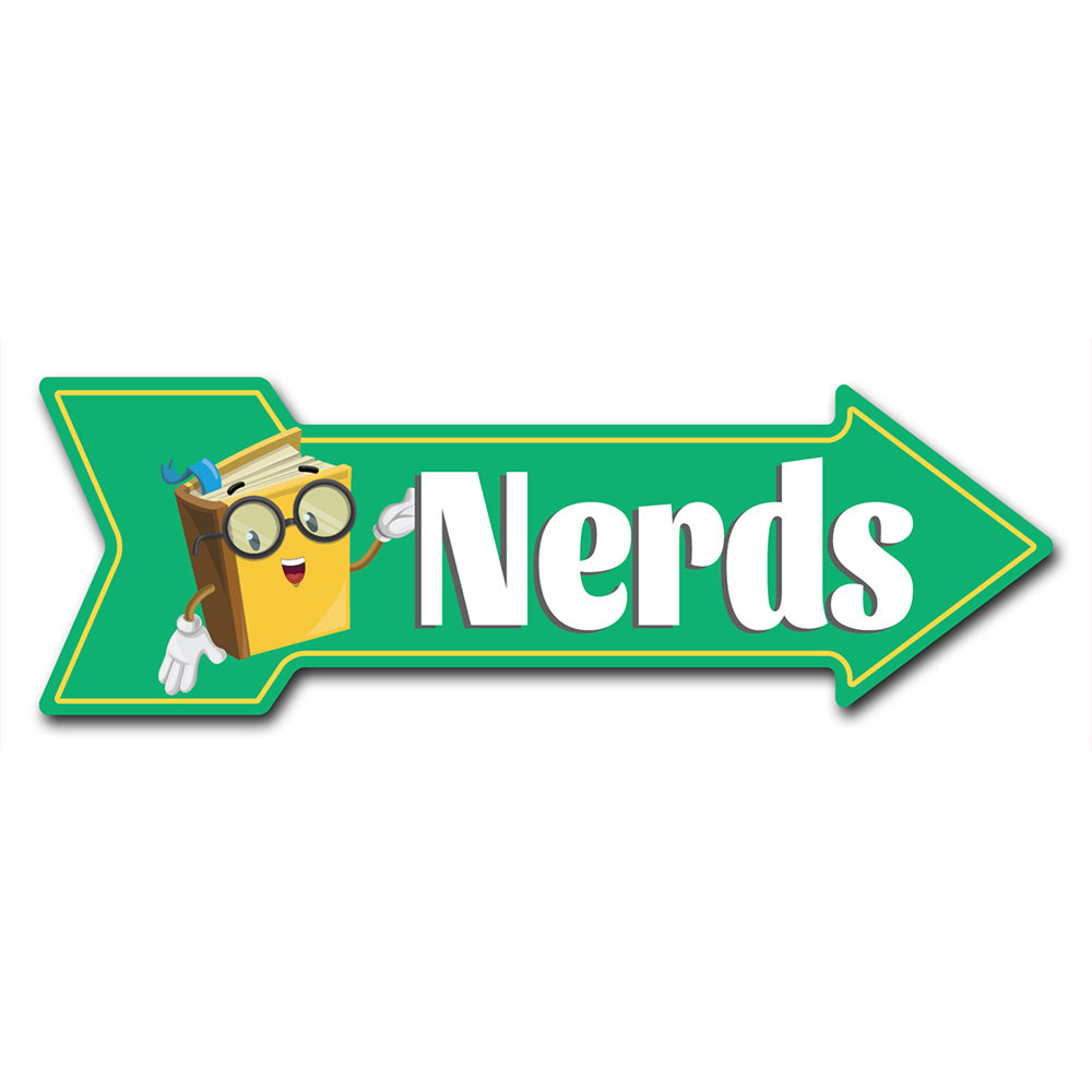 SignMission Decal-999718_Nerds Arrow Decal Funny Home Décor 18" Wide ...