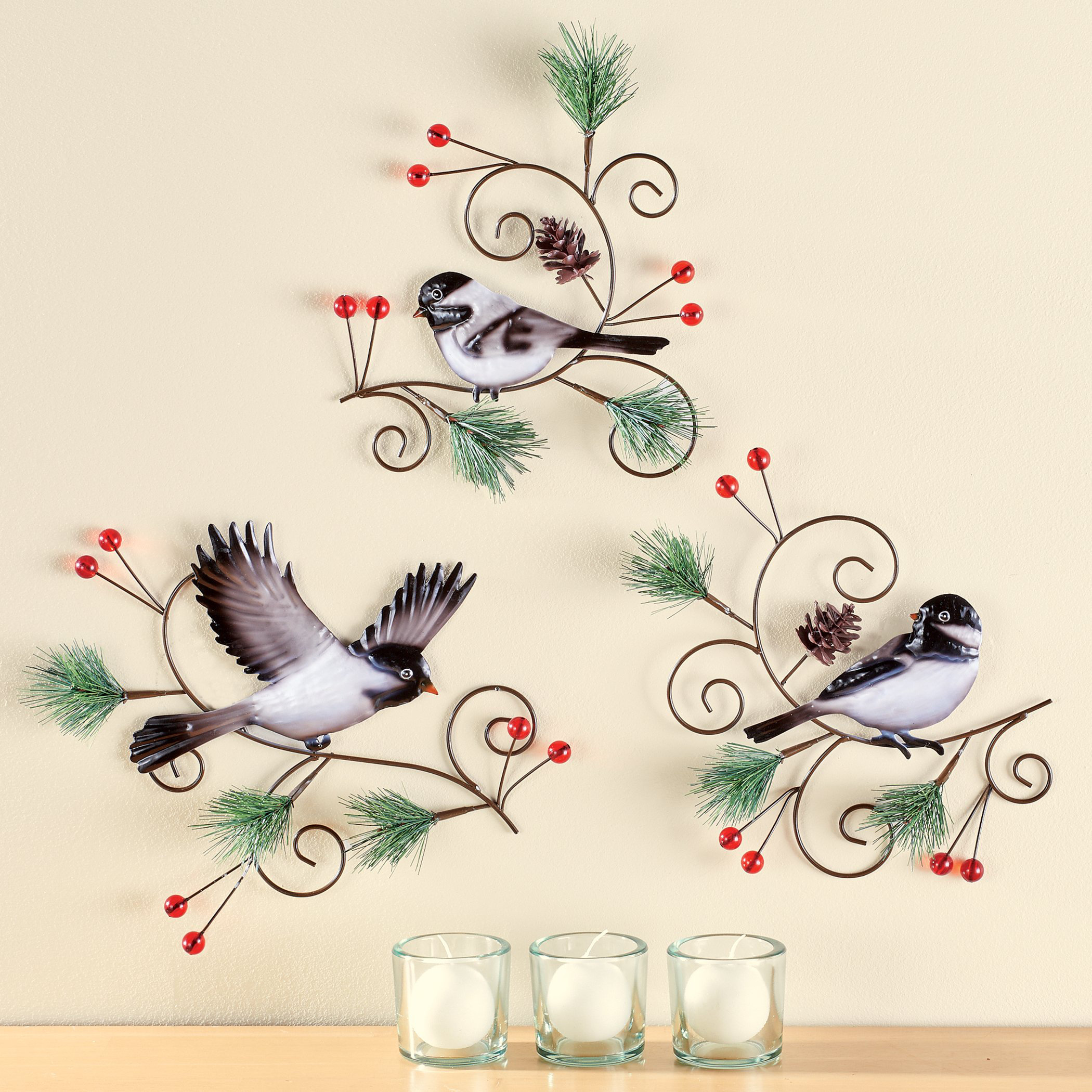 Red Barrel Studio® 3 Piece Charming Chickadee Wall Décor Set | Wayfair