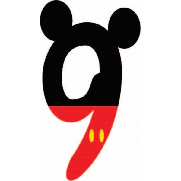 Design With Vinyl Mickey Mouse Number Nine Vinyl Wall Decal | Wayfair